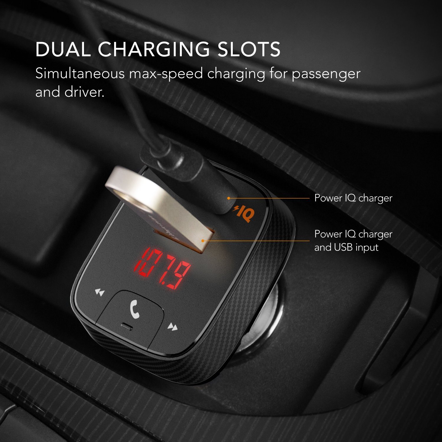 Anker Roav SmartCharge F2 Wireless Car FM Transmitter with dual-USB ...