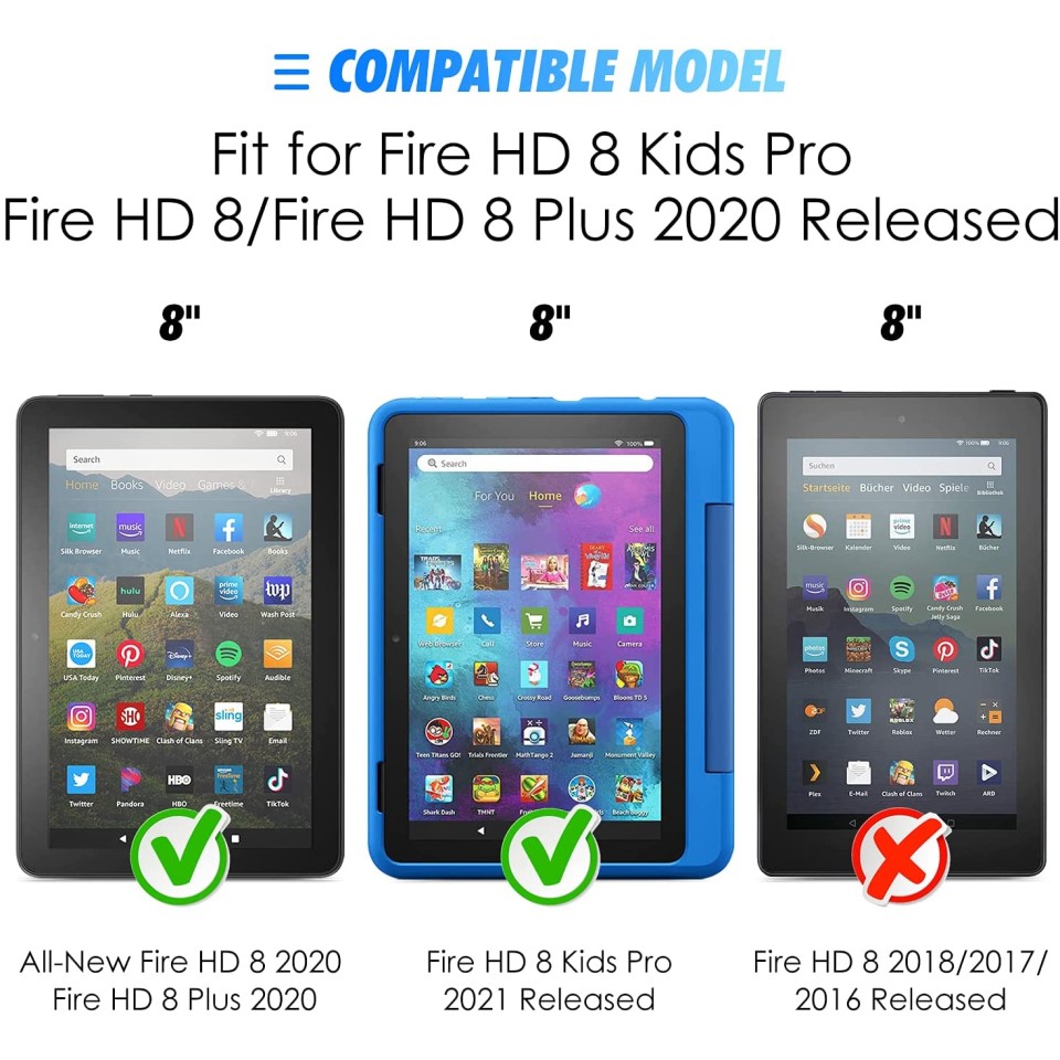 Sparin Tempered Screen Protector for Amazon Fire HD 8/HD 8 Kids Edition ...