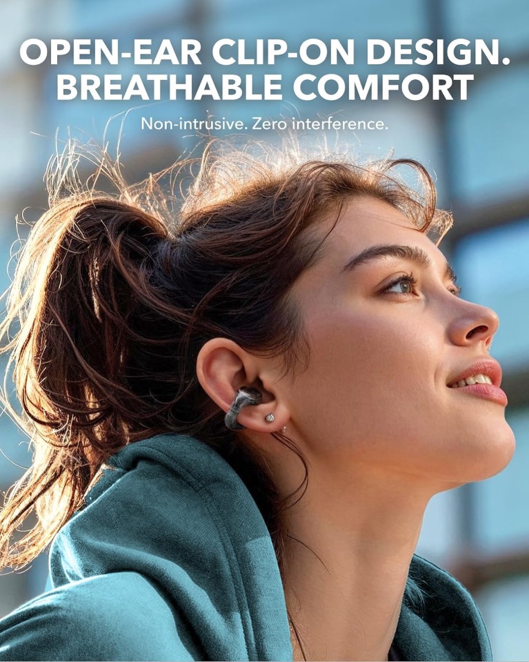 Anker Soundcore C30i Open-Ear Earbuds, 30H Playtime, Clip-On Design ...